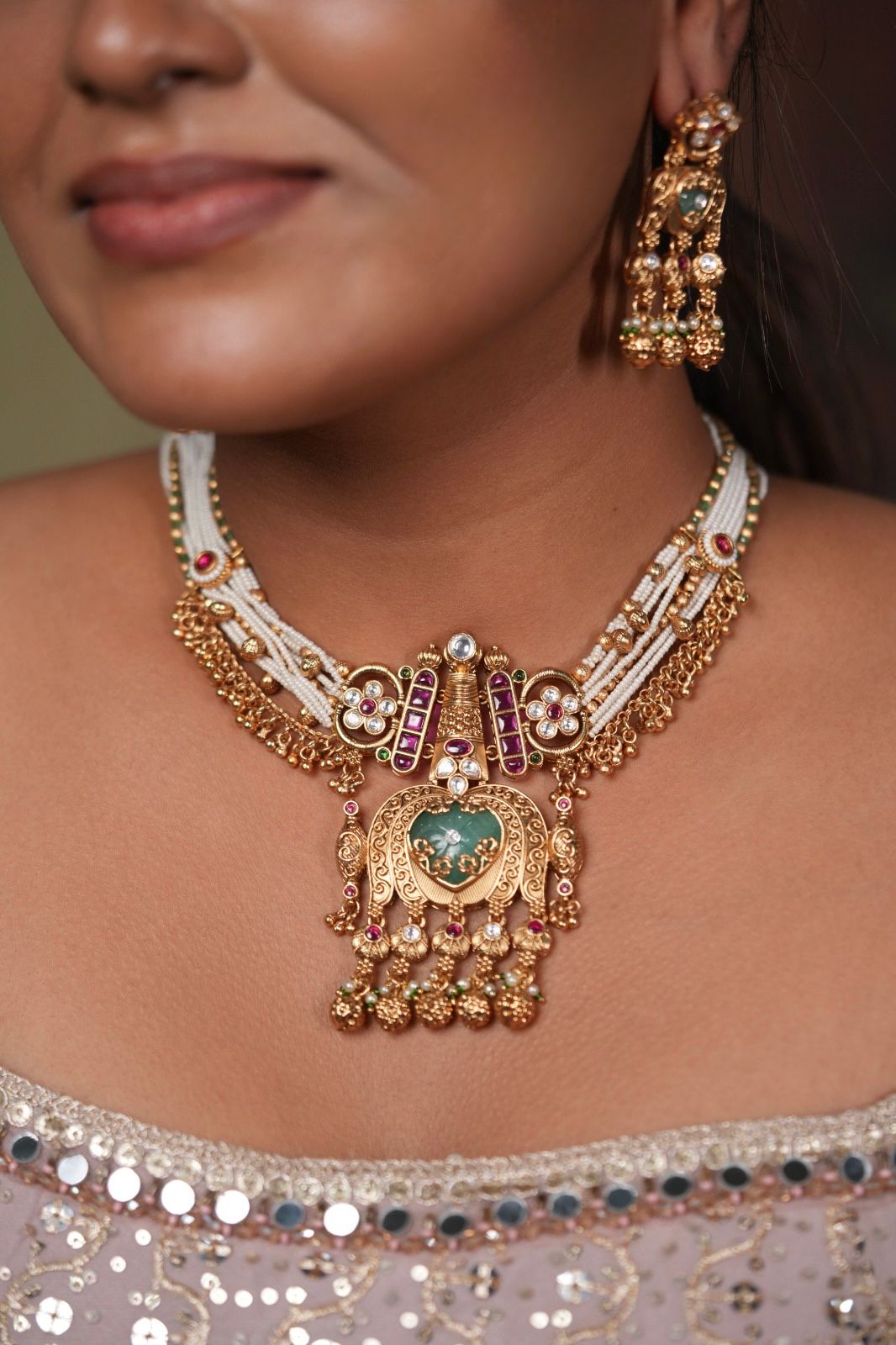 Taradevi Gold Sone Pe Suhaga Traditional Indian Set