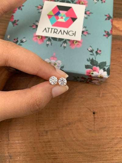 Buy 50 Cent Round Solitaire, Diamond Jewellery Online: Attrangi