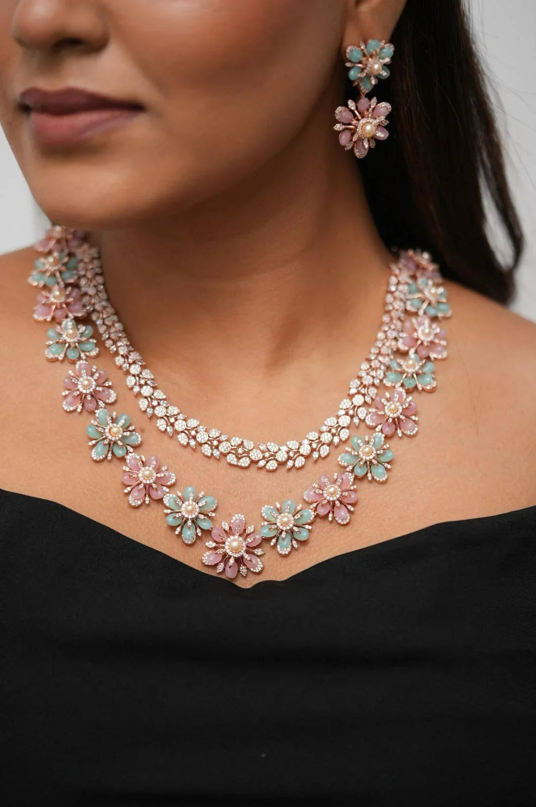 Lily Beaded Diamond Necklace Set | LaLa Land Collection Lily Beaded ...