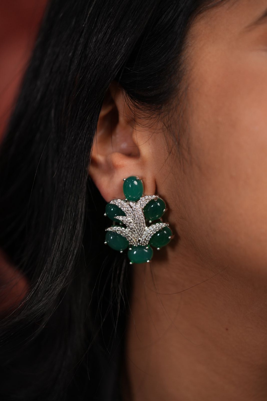 Barbara Gemstone Diamond Premium Big Studs | GemZ