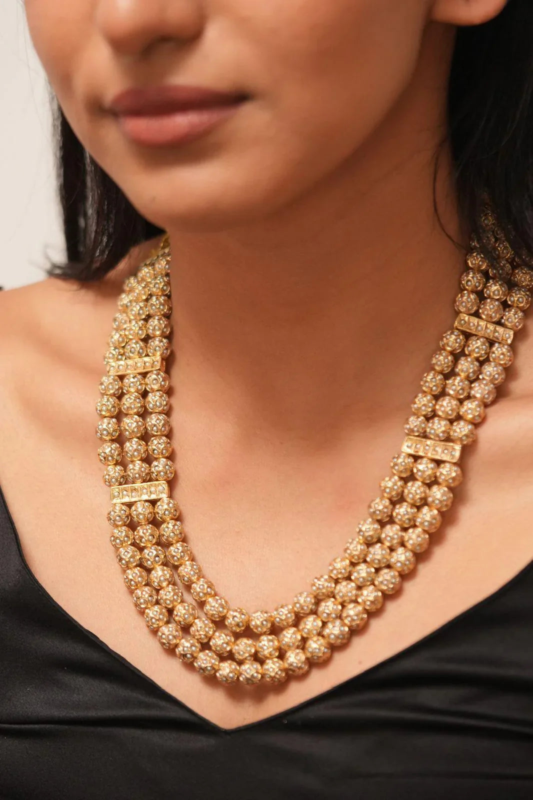 Sona Moti 3 Layer Haar Mala | Necklace – Attrangi