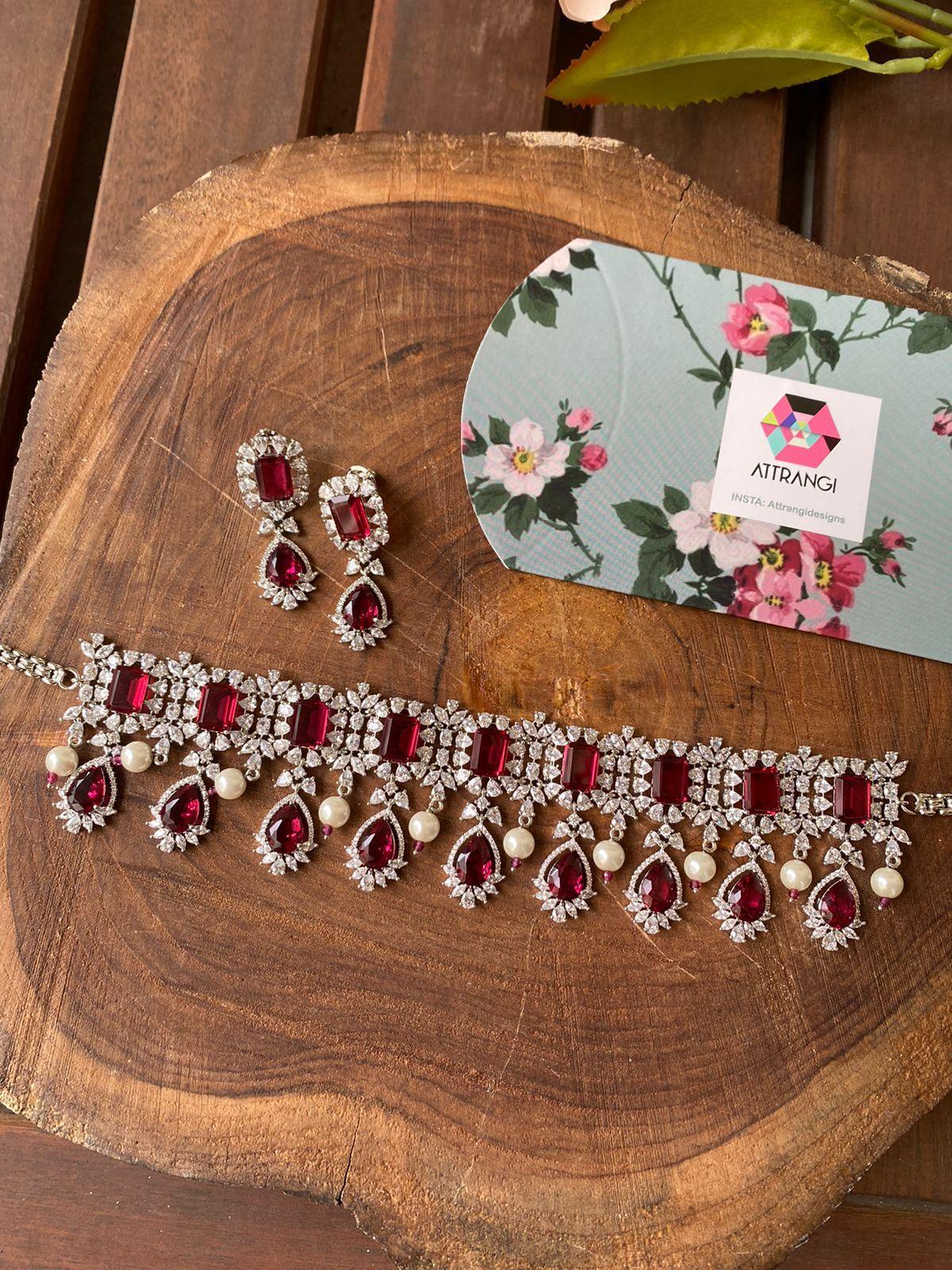 Evelyn Coloured Drop Diamond Set with Pearls