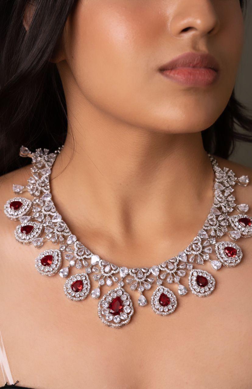 Buy the Sharon Diamond Set, Indian artificial jewellery online – Attrangi